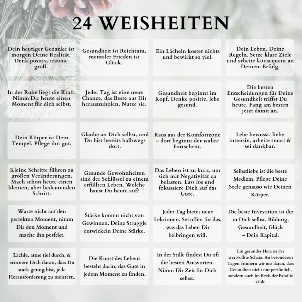 24 Weisheiten Druckvorlage Adventskalender Spruche Zum Ausdrucken